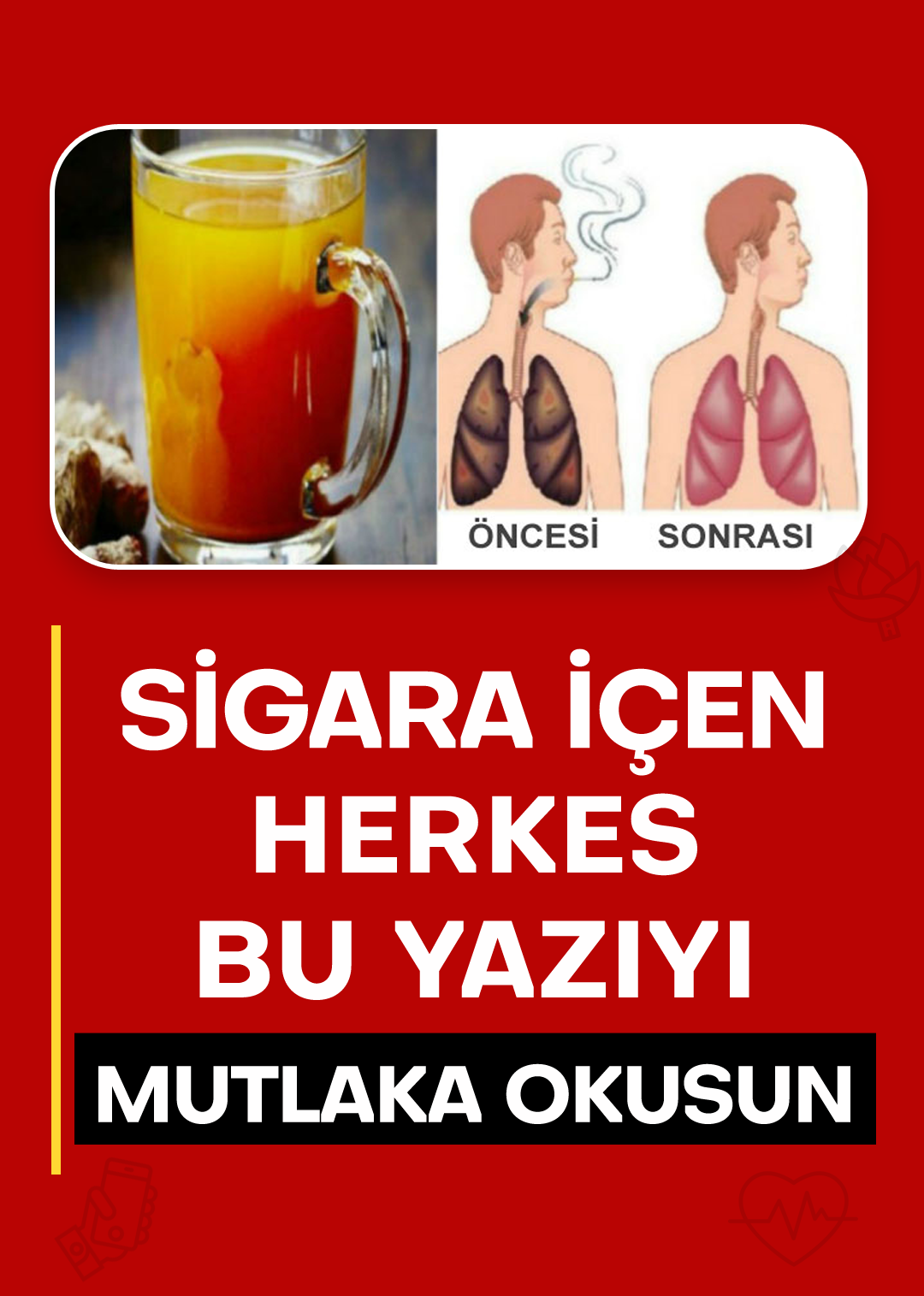 SİGARA İÇEN HERKES BU YAZIYI MUTLAKA OKUSUN. Bu içecek akciğerleri ...